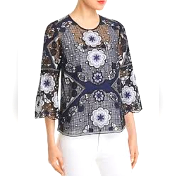 Kobi Halperin | Tops | Kobi Halperin Omar Embroidered Blue And Black ...